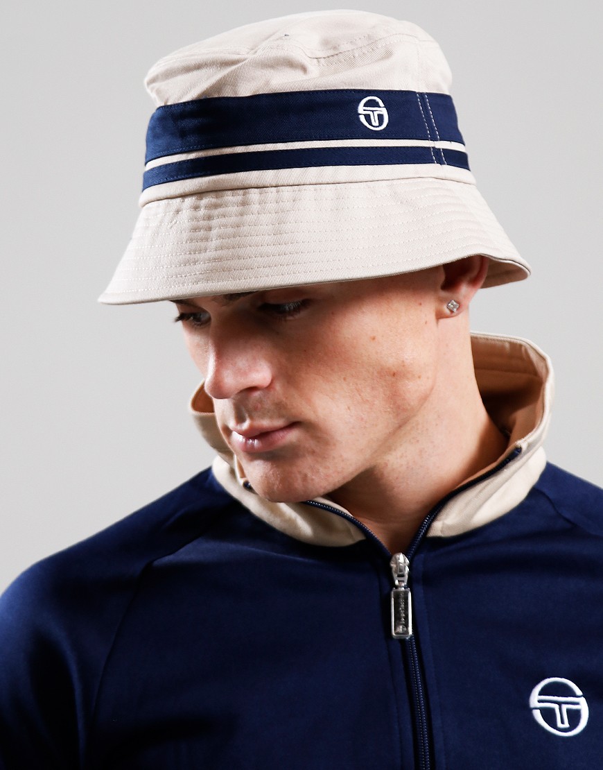 Sergio Tacchini Newsford Bucket Hat Humus/Maritime Blue - Terraces Menswear