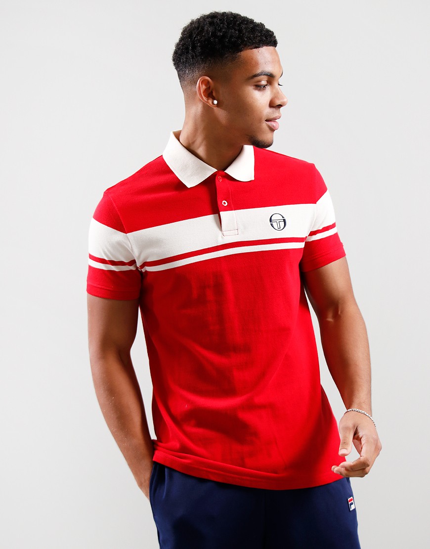 Sergio Tacchini Young Line Polo Shirt Tango Red - Terraces Menswear