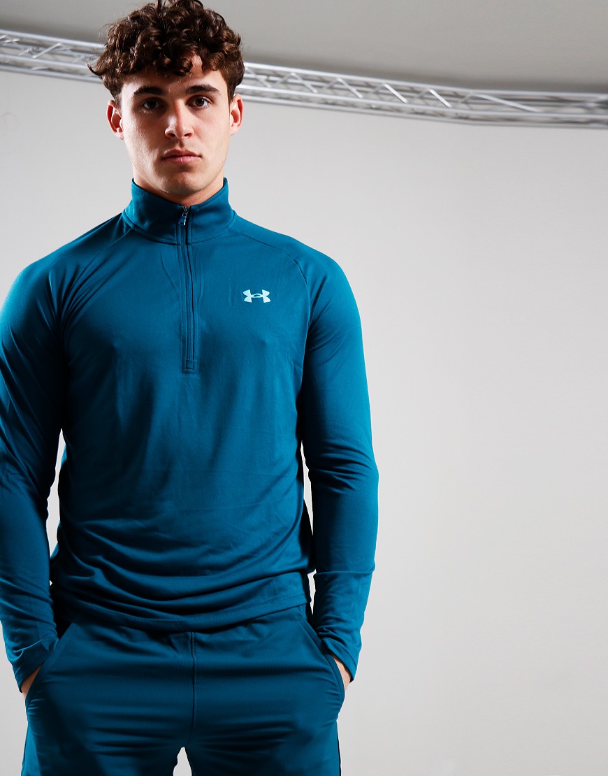 Under Armour Tech Half Zip Sweat Hydro Teal/Radial Turquoise - Terraces ...