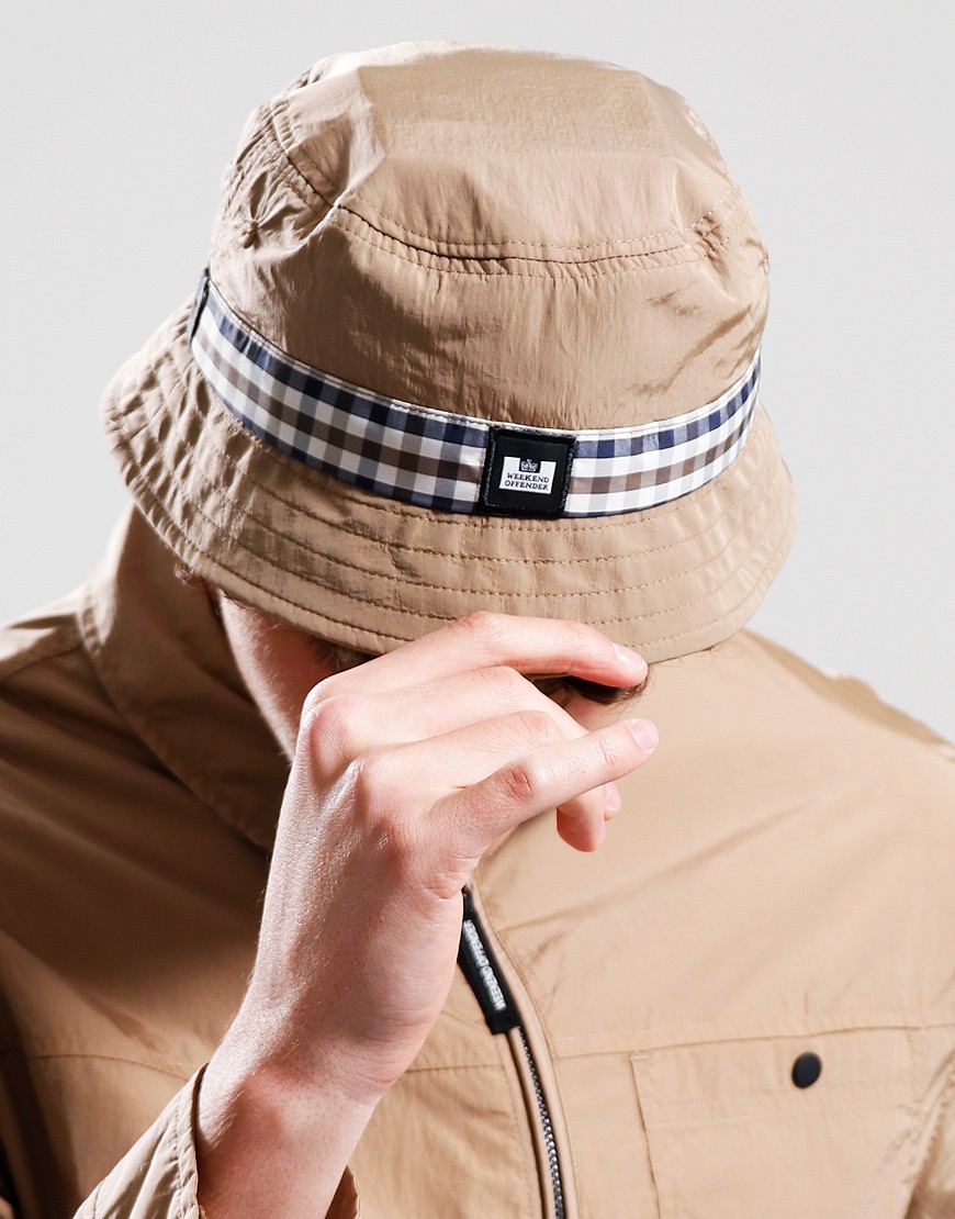 Weekend Offender Queensland Bucket Hat Cognac/Mid House Check ...