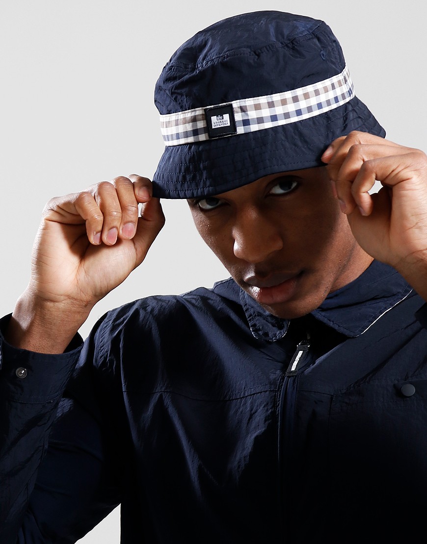 Weekend Offender Queensland Bucket Hat Navy/Mid House Check - Terraces ...