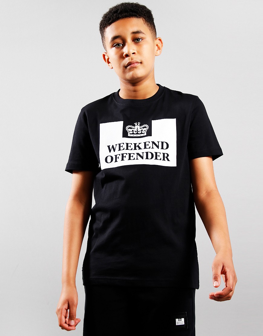 Weekend Offender Kids Prison T-Shirt Black - Terraces Menswear