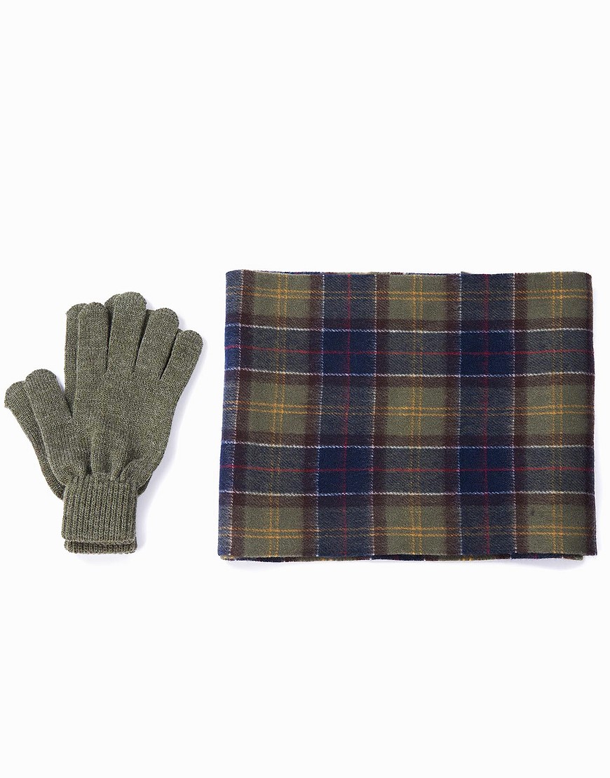 Barbour Tartan Scarf & Glove Set Classic Tartan - Terraces Menswear